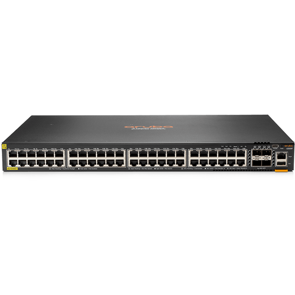 Aruba 6300F 48-port 1GbE Class 4 PoE Switch - JL665A